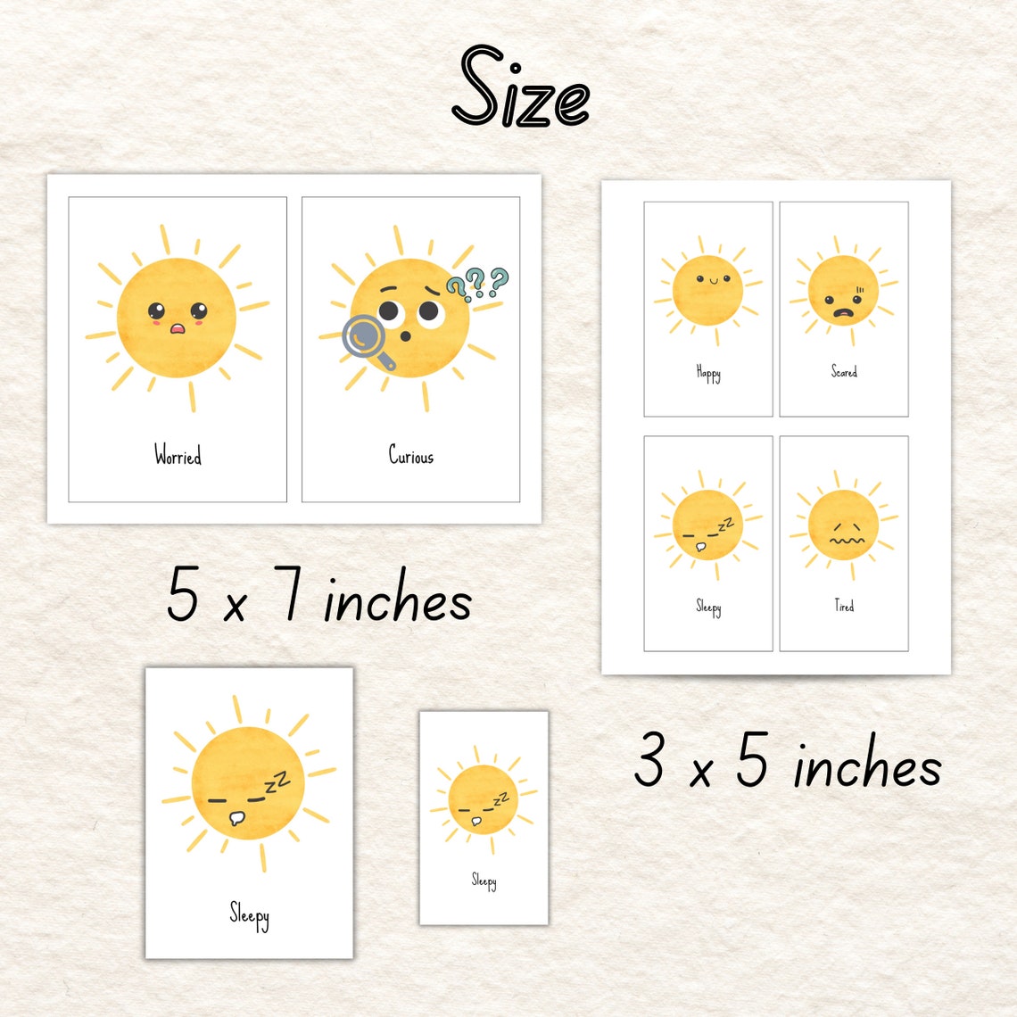Emotions Flash Cards, Printable Card Emotions, Colorful Feelings Cards ...