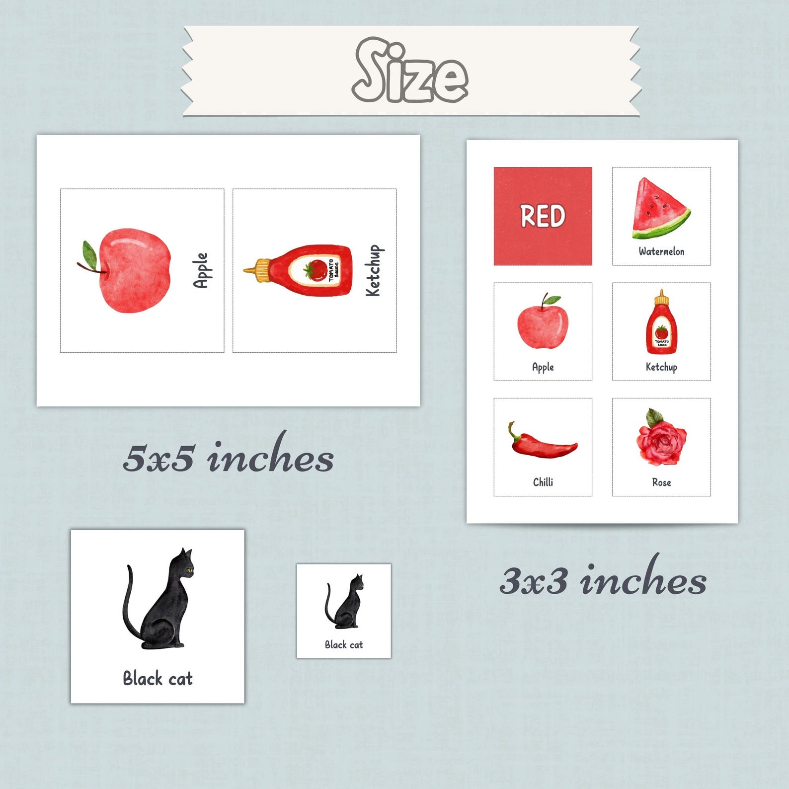 Color and Sorting Flashcards Printable 60 Color and Sorting Cards ...