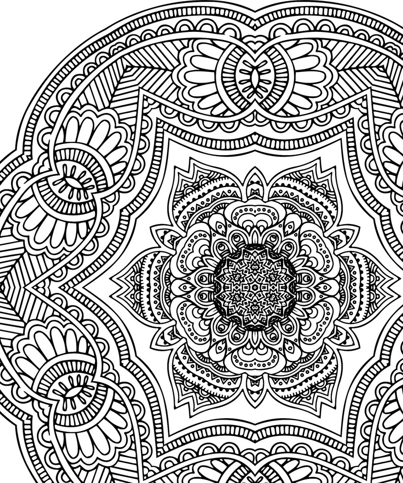 50 Pages Printing Mandala Coloring Book/ Mandala Desgin / Coloring ...