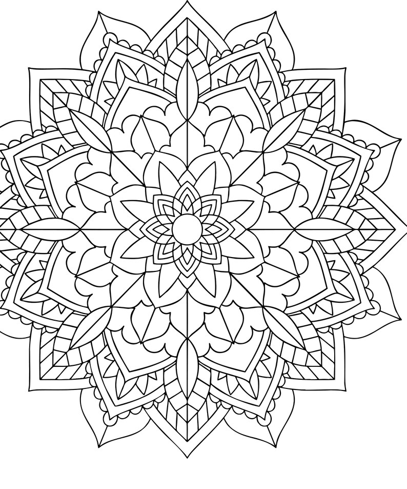50 Pages Printing Mandala Coloring Book/ Mandala Desgin / - Etsy