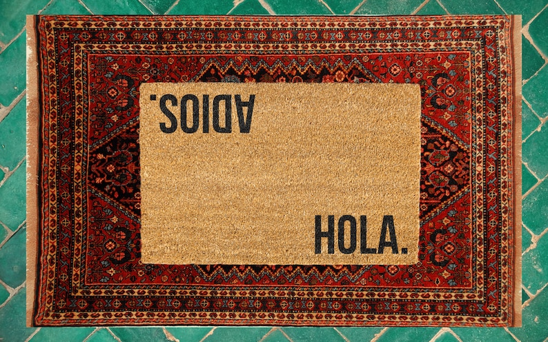 Hola / Adios Plain Tapete, Hello / Goodbye Door Mat, Spanish Door Mat ...