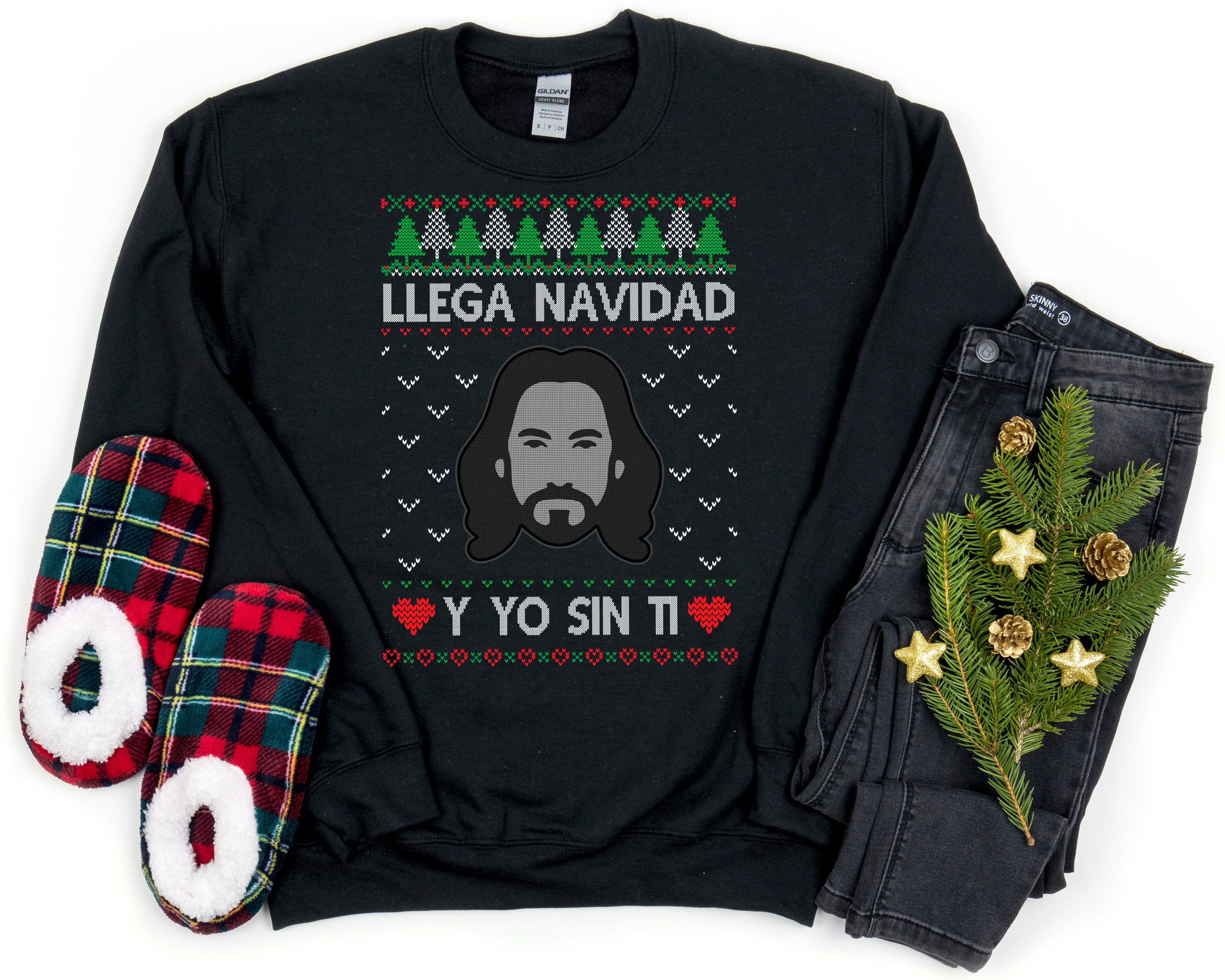 Llega Navidad Y Yo Sin Ti, El Buki, Christmas Sweater, Christmas ...
