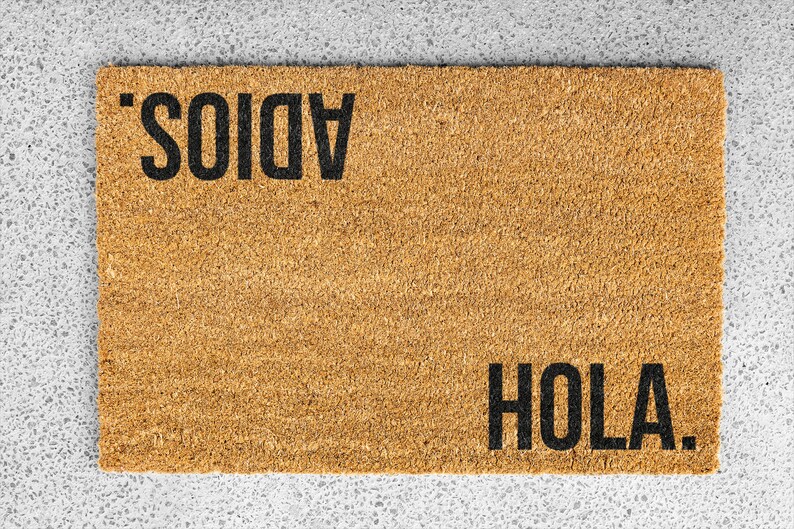 Hola / Adios Plain Tapete, Hello / Goodbye Door Mat, Spanish Door Mat ...