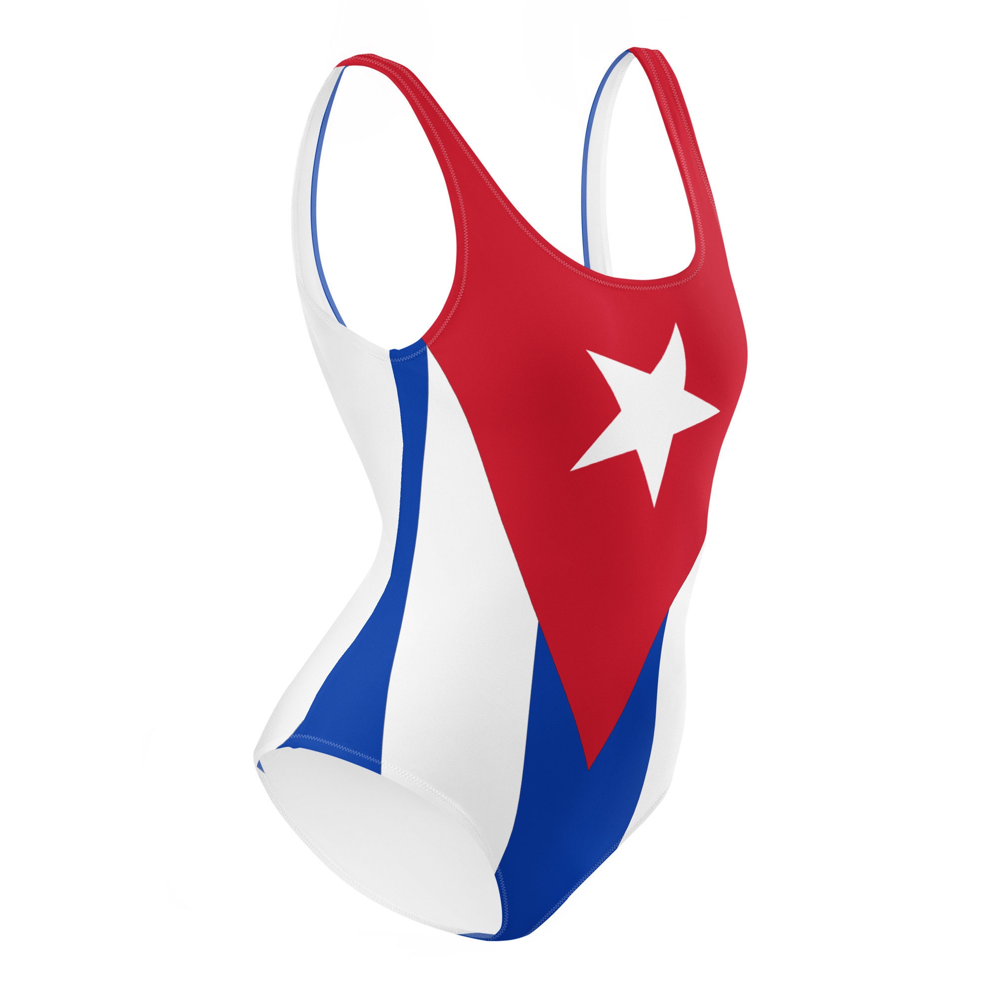 Cuban Flag One-piece Swimsuit, Cuban Goddess Swimsuit, Miami, Bathing ...