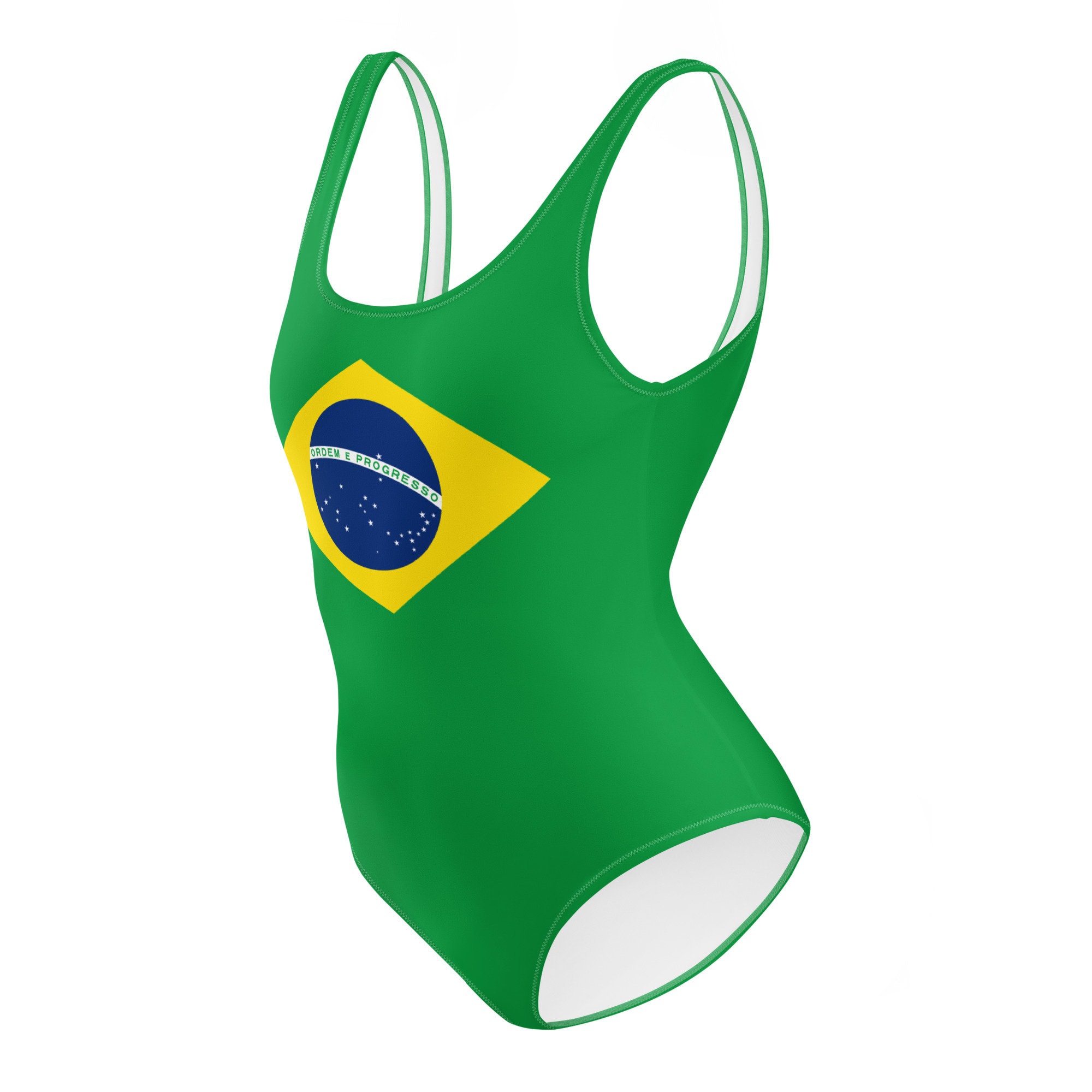 Brazil Flag One-piece Swimsuit, Brazilian Goddess Swimsuit, Bathing ...