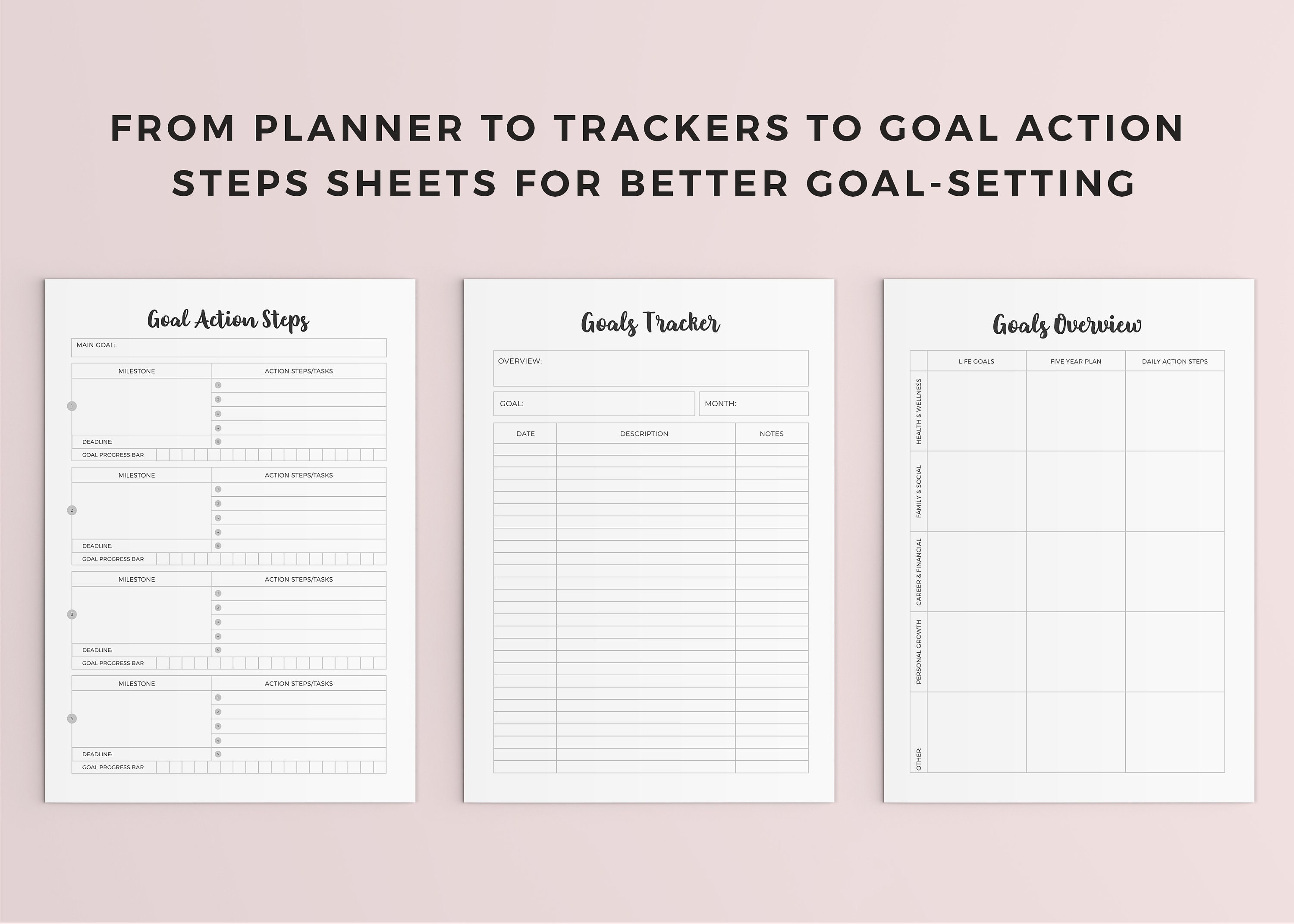 Goal Setting Journal Printable | Goals Setting Planner | Goal Planner ...