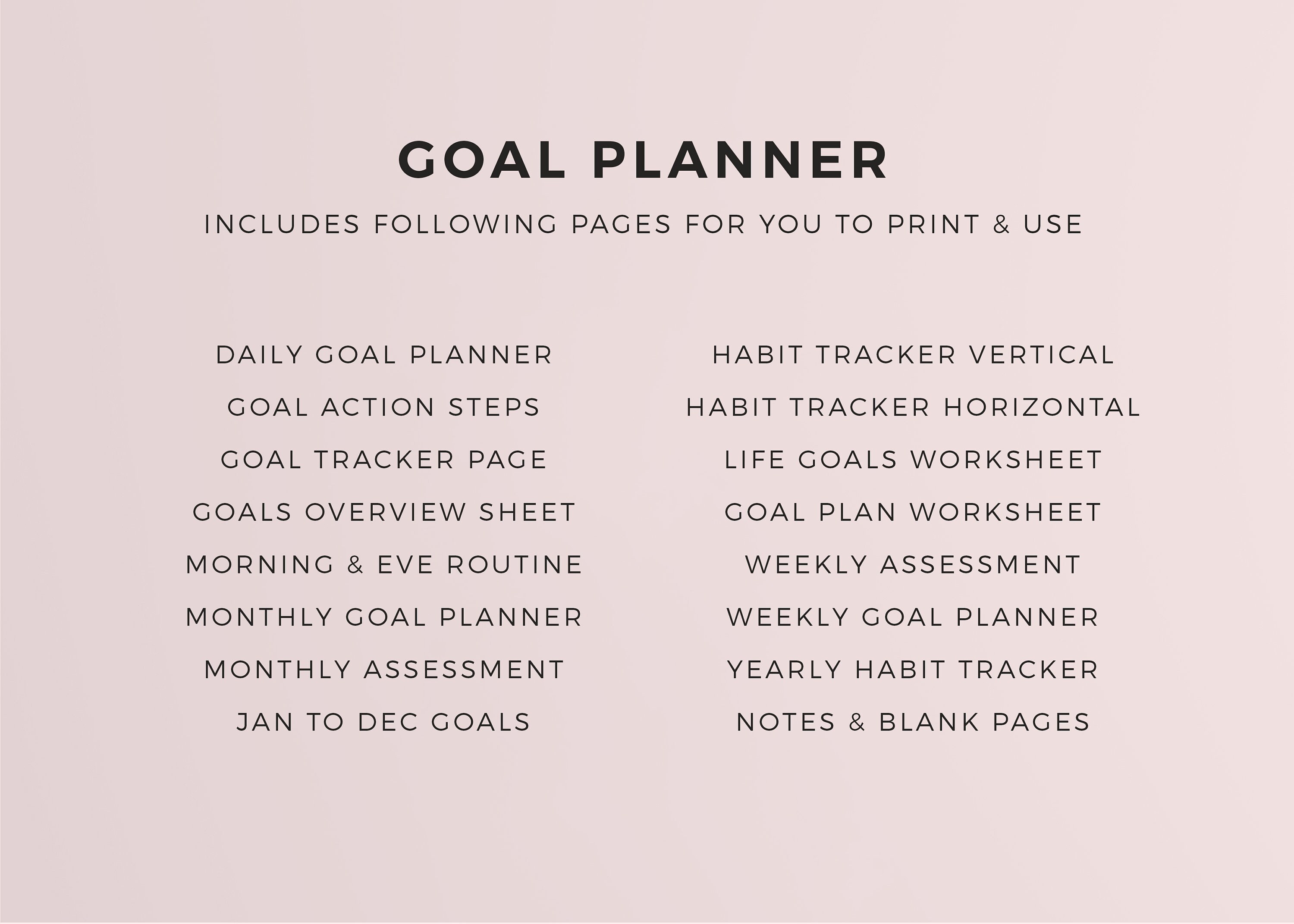 Goal Setting Journal Printable | Goals Setting Planner | Goal Planner ...