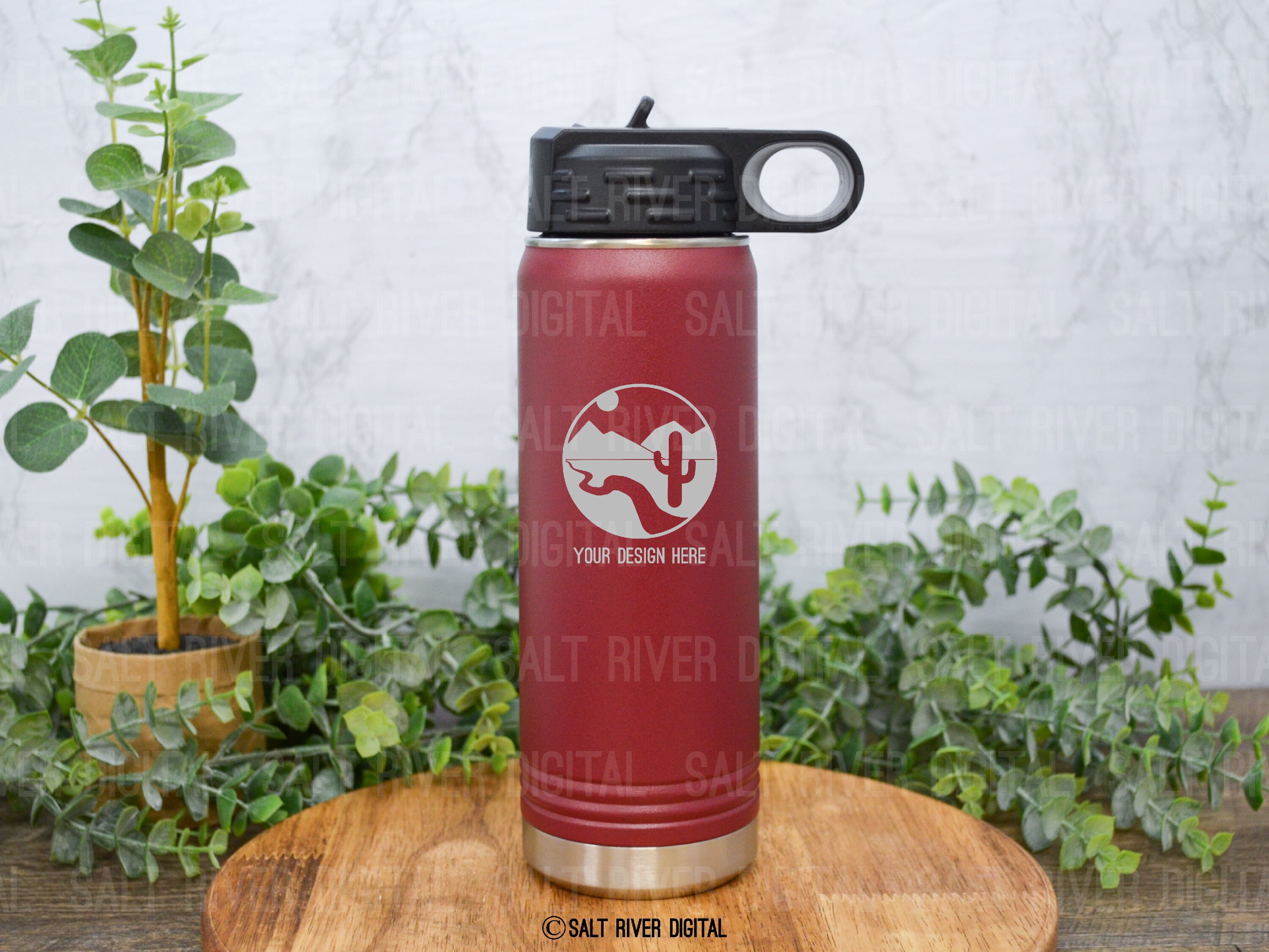 DIGITAL FILE 20 Oz Maroon Water Bottle Polar Camel Water - Etsy