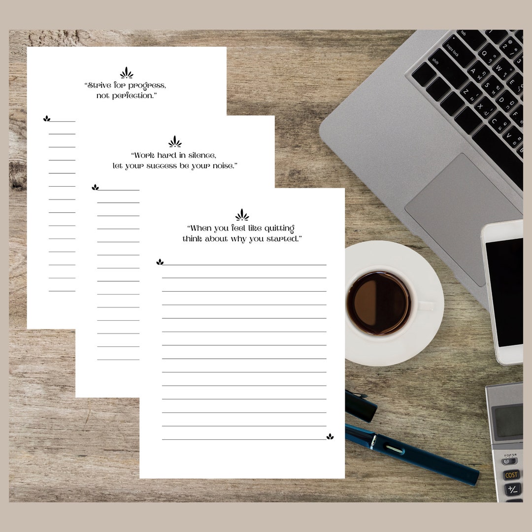 Printable Minimalist Notes, Printable Memo, Digital Download, Printable ...