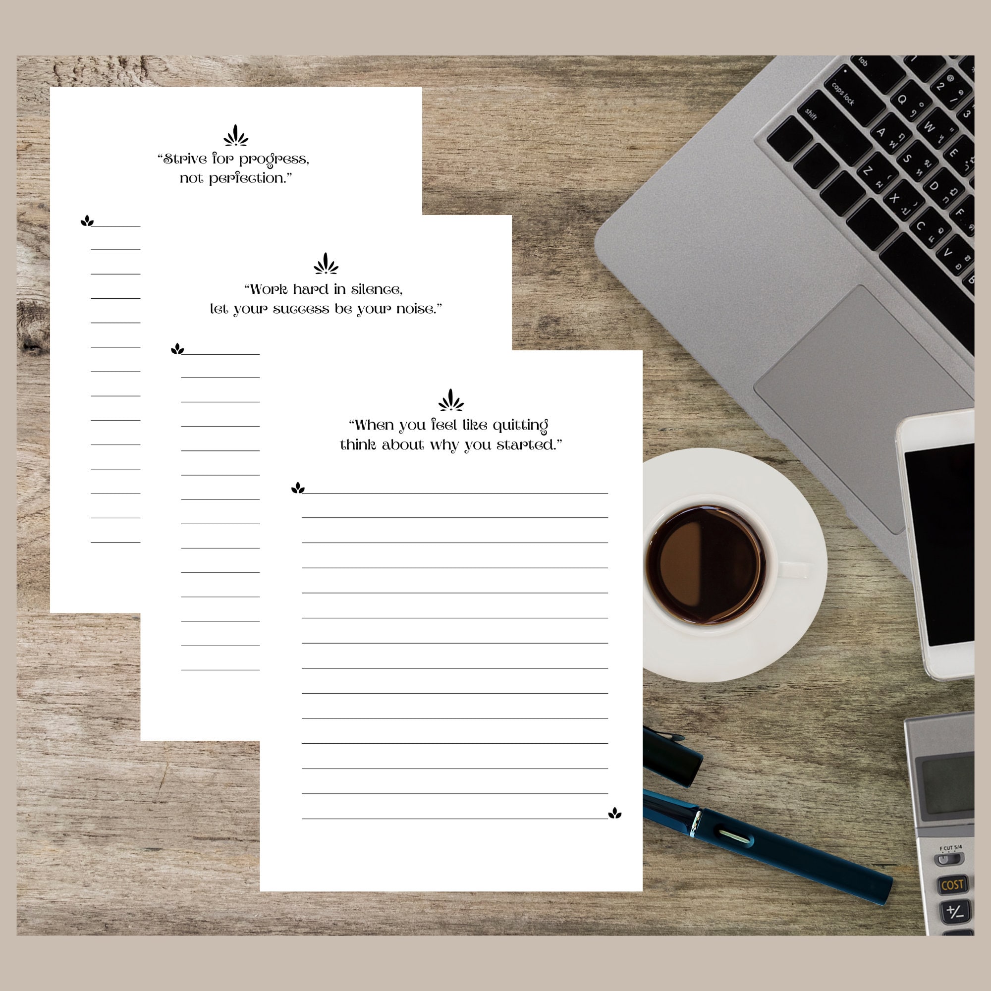 Printable Minimalist Notes, Printable Memo, Digital Download, Printable ...