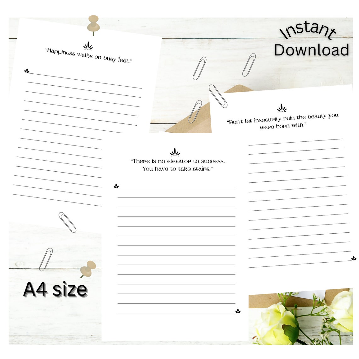 Printable Minimalist Notes, Printable Memo, Digital Download, Printable ...