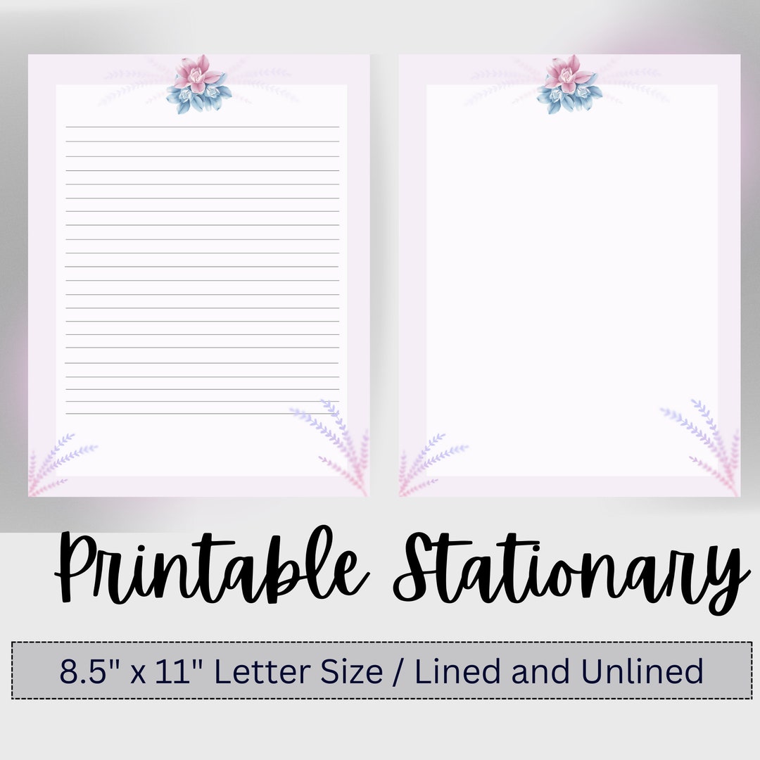 Printable Stationery, PRINTABLE Stationery, Printable Paper, Floral ...