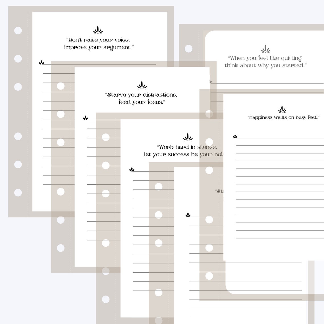 Printable Minimalist Notes, Printable Memo, Digital Download, Printable ...