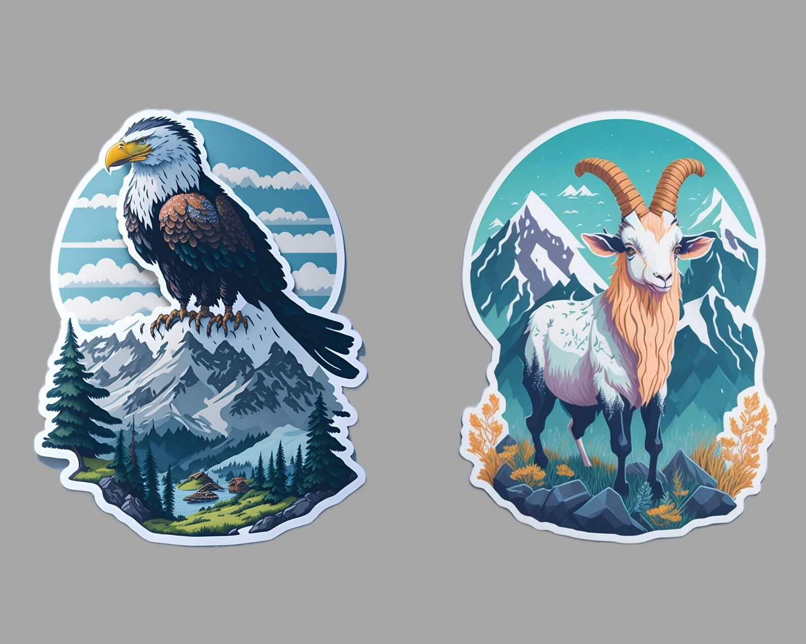 Alps Mountain and Mount Fuji With Cherry Blossoms Sticker - Perfect for ...