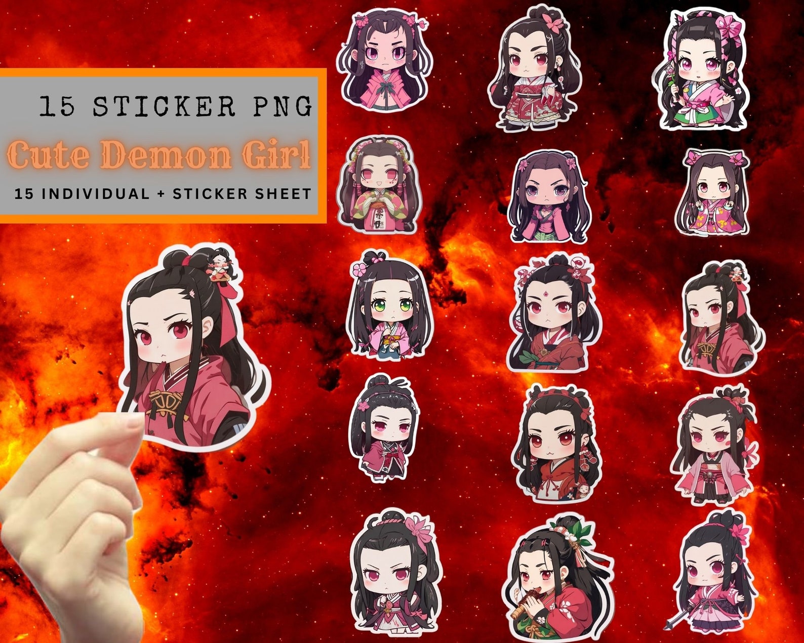 Cute Demon Girl Png-stickers, Adorable Demon Girl Stickers Sticker Png ...