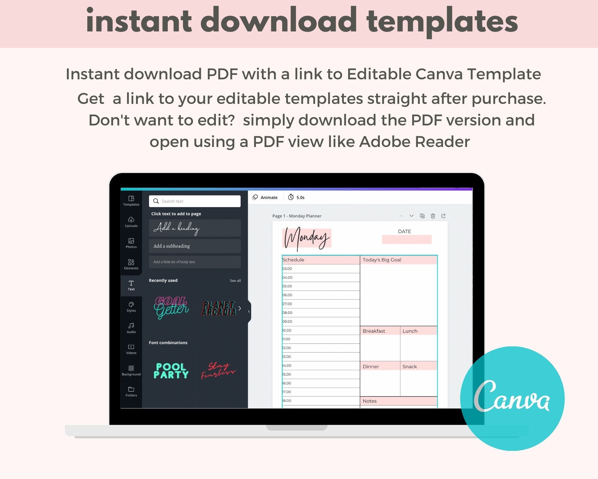 20 Blush Pink Planner Templates Canva, Productivity Planner Templates ...