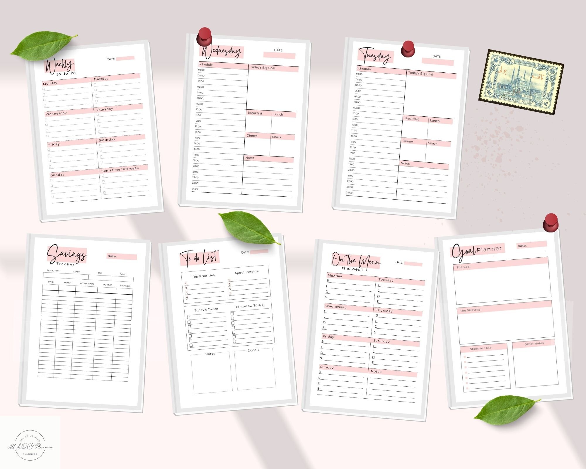 20+ Blush Pink Planner Templates Canva, Productivity Planner Templates ...