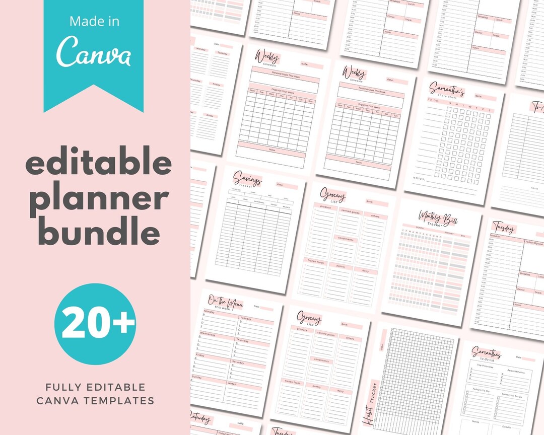 20+ Blush Pink Planner Templates Canva, Productivity Planner Templates ...