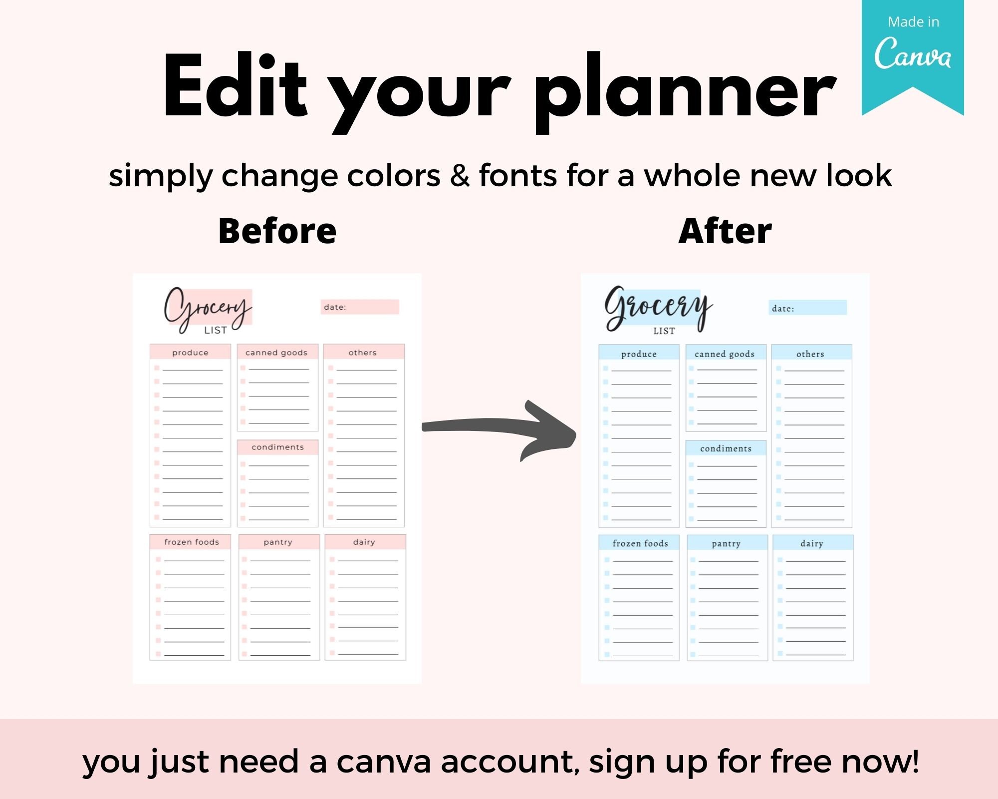 20 Blush Pink Planner Templates Canva, Productivity Planner Templates ...