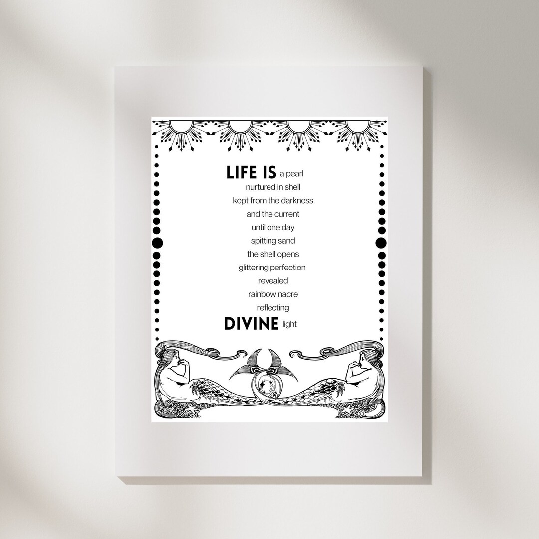 Life is Divine Mermaid Printable Art Poem - Etsy