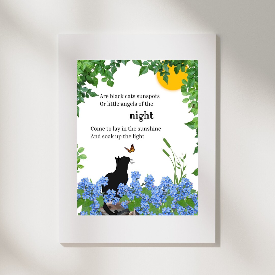 Black Cats Printable Art Poem - Etsy