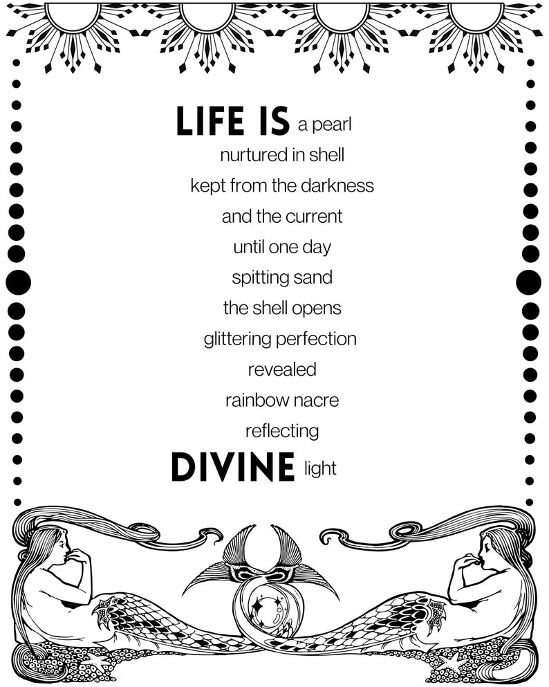 Life is Divine Mermaid Printable Art Poem - Etsy