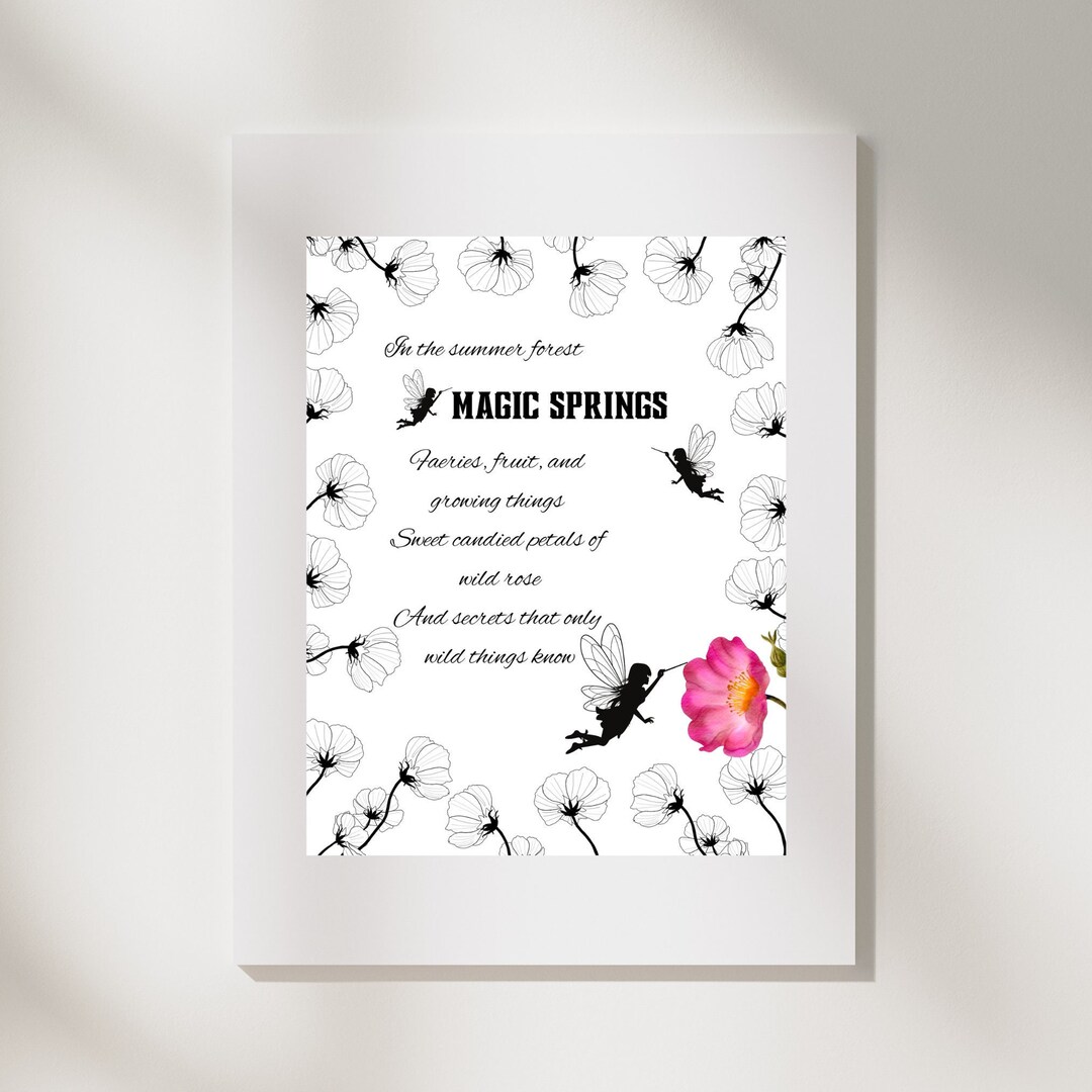 Magic Springs Printable Nursery Art Poem - Etsy