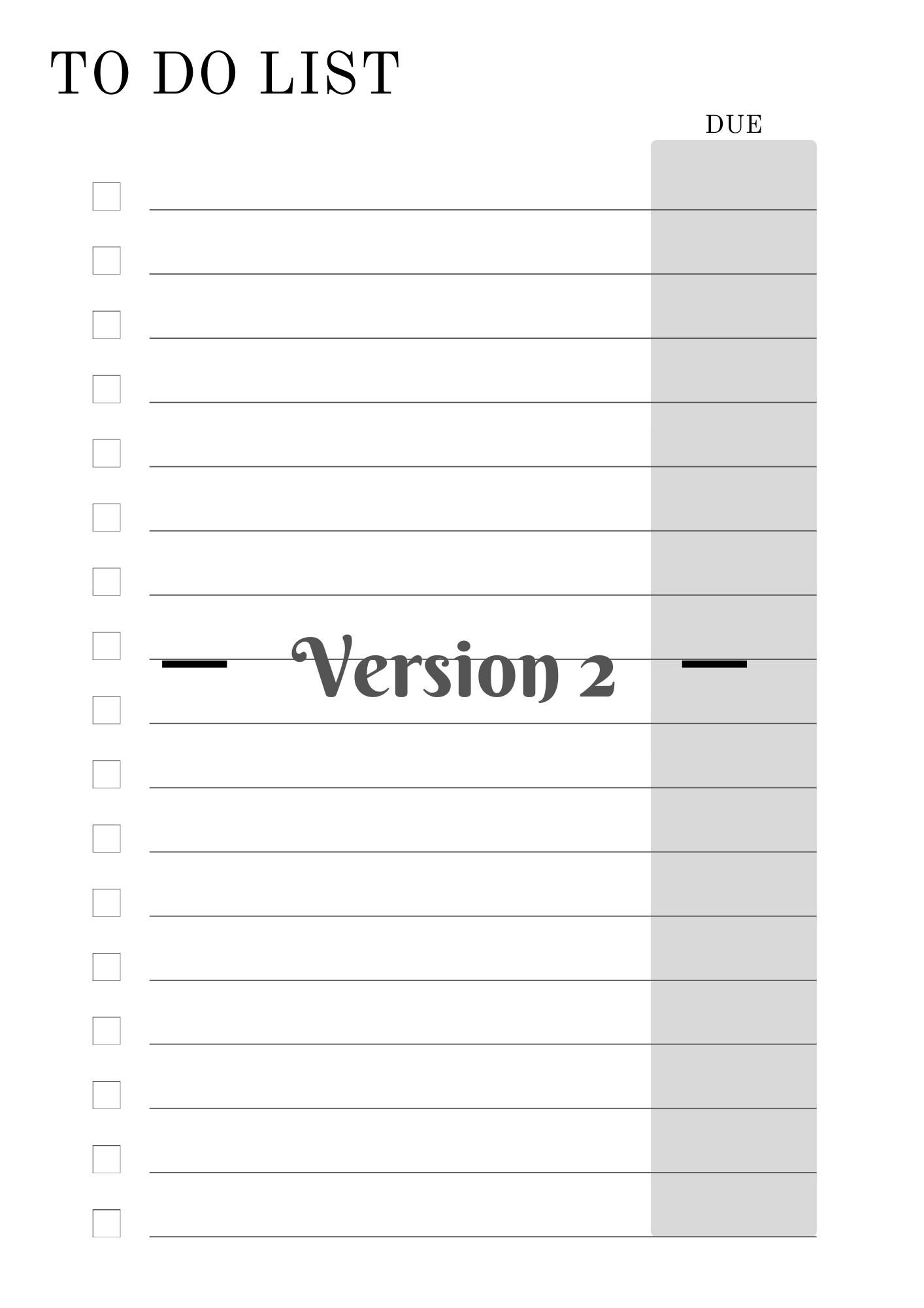 To Do List Printable/ Black & White Simple Planner/ A4 Size ...