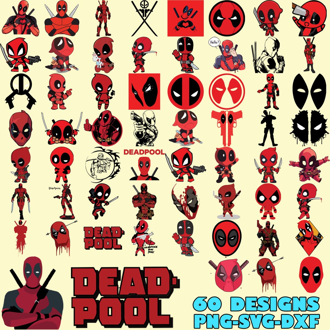 60 Designs Deadpool Svg Bundle Layered Item, Clipart, Cricut, Digital ...