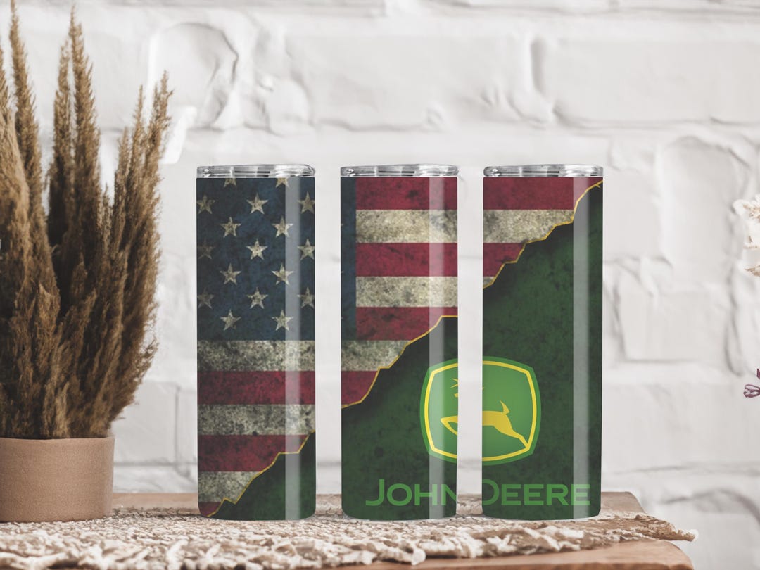 20oz American Flag John Deere Tumbler, American Farming, John Deere ...