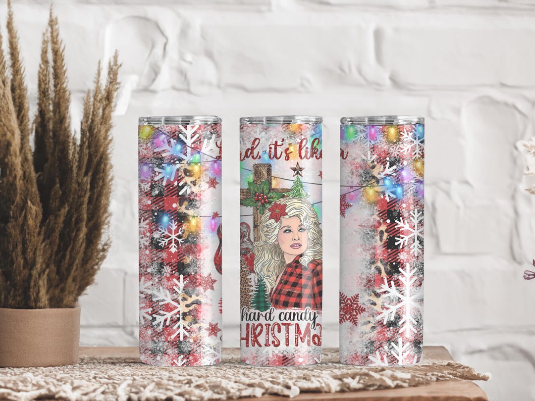 20oz Dolly Parton Christmas Sublimation Tumbler, Hard Candy Christmas ...