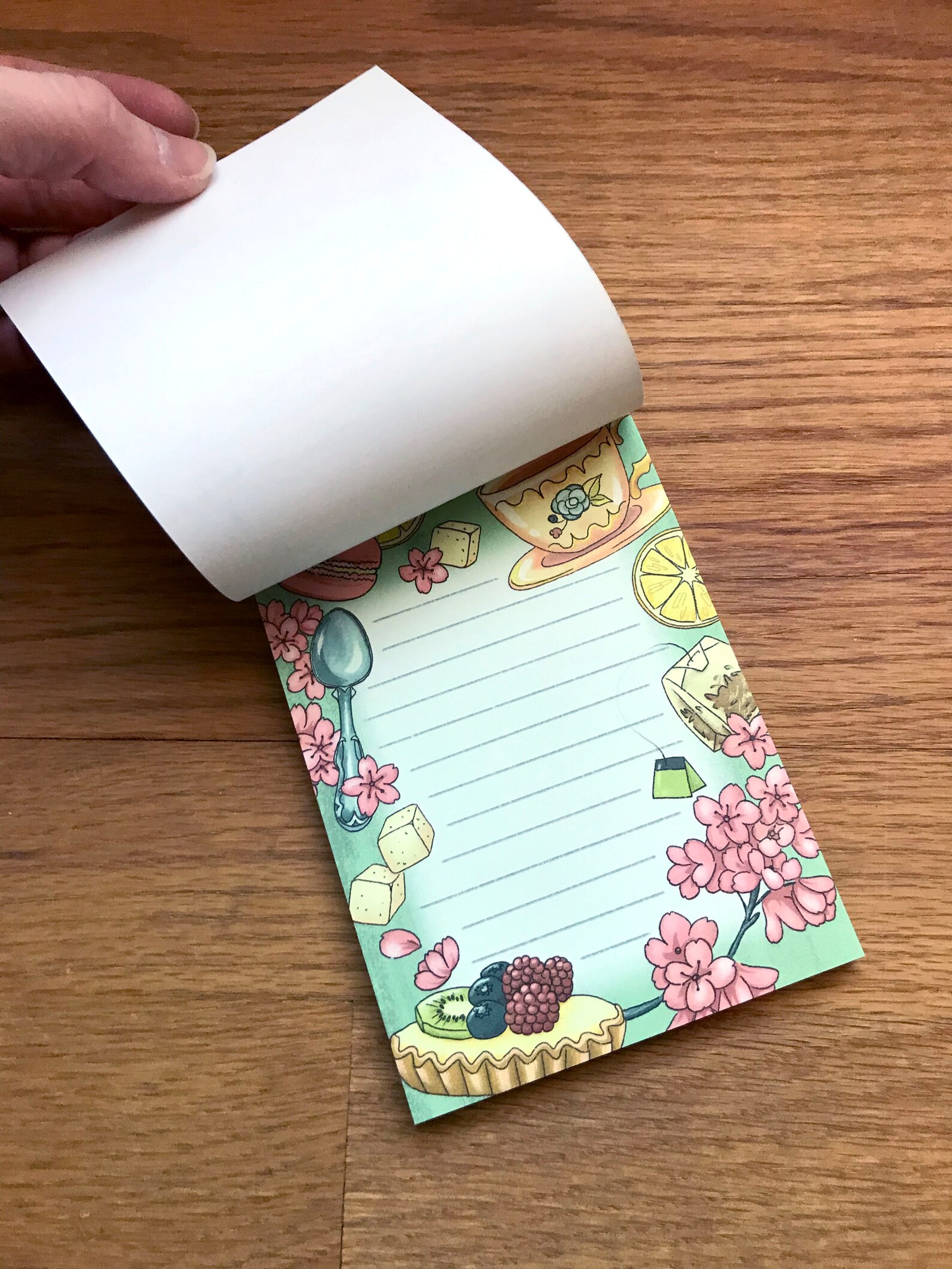 Spring Tea Party Notepad Notepad 50 Pages 4 X 5.5 Inches Shopping List ...