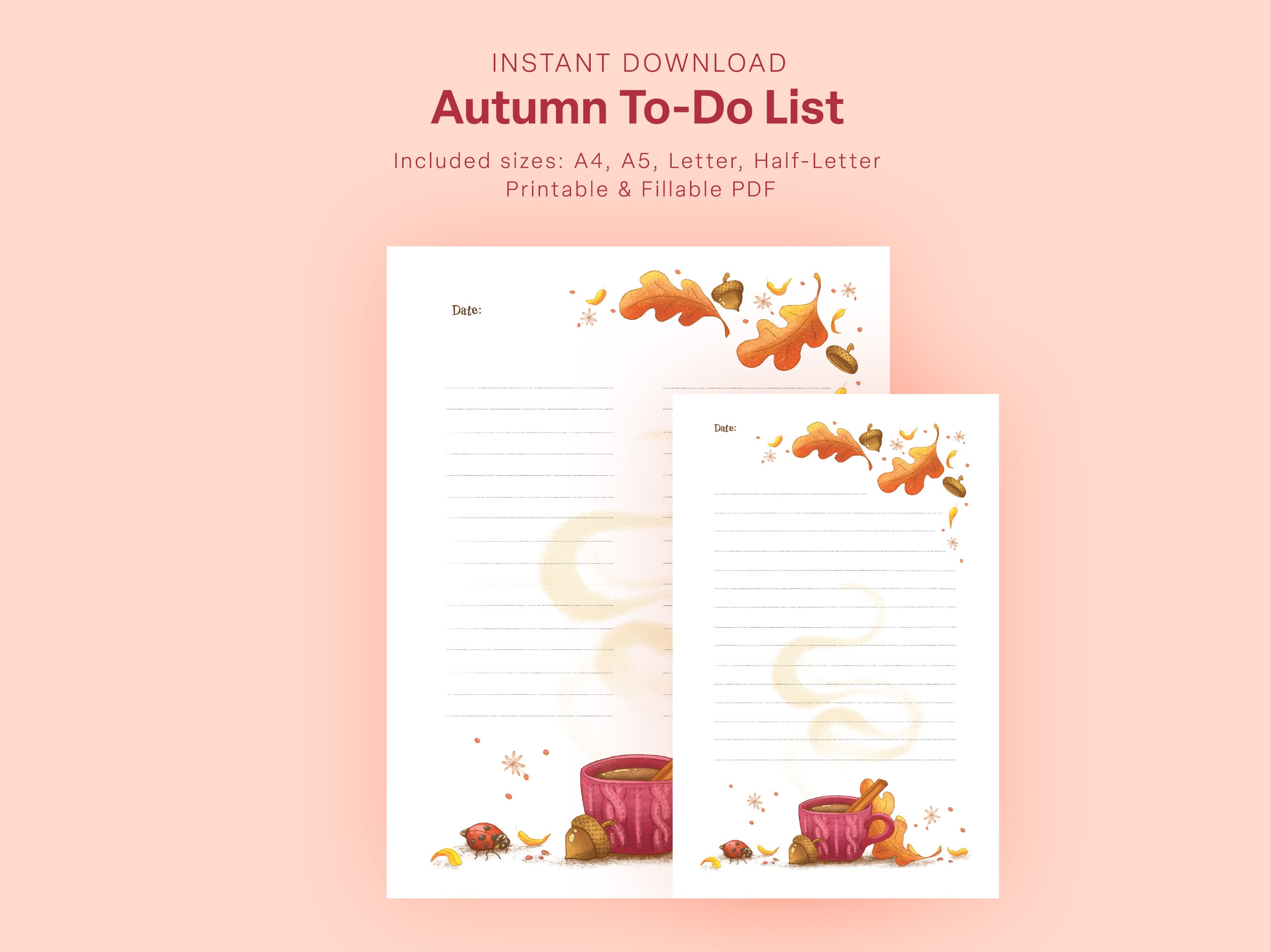 Illustrated to Do List | Autumn Leaves | to Do List Planner ...