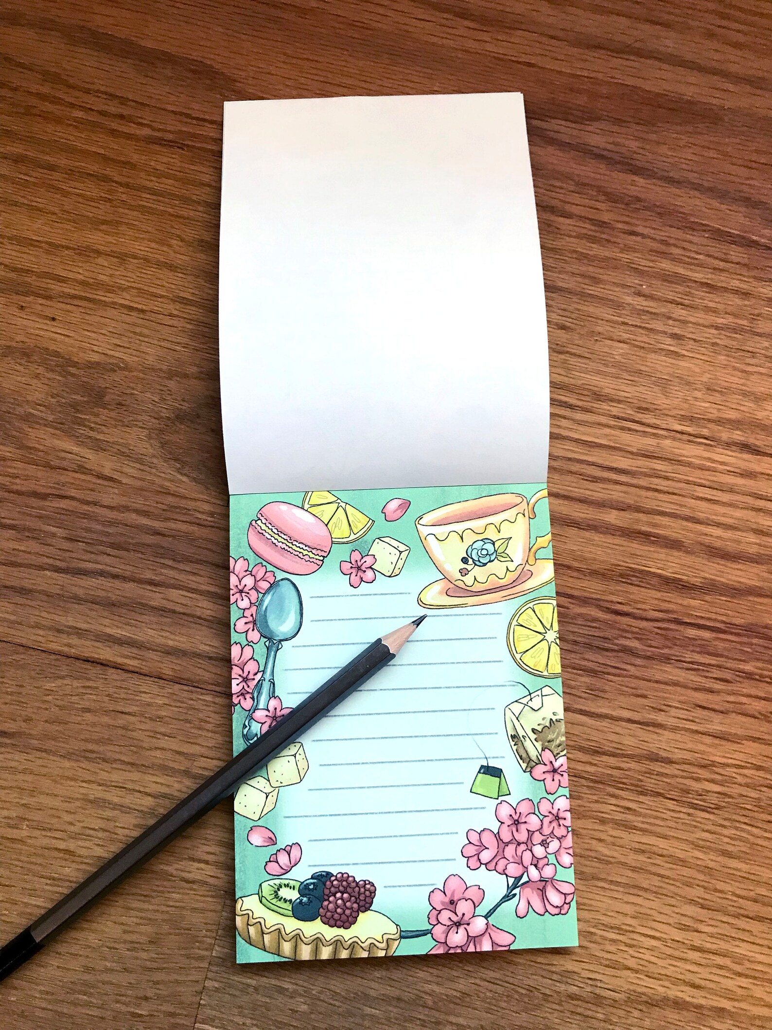 Spring Tea Party Notepad Notepad 50 Pages 4 X 5.5 Inches Shopping List ...
