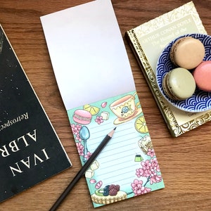 Spring Tea Party Notepad | Notepad 50 Pages | 4 X 5.5 Inches | Shopping ...