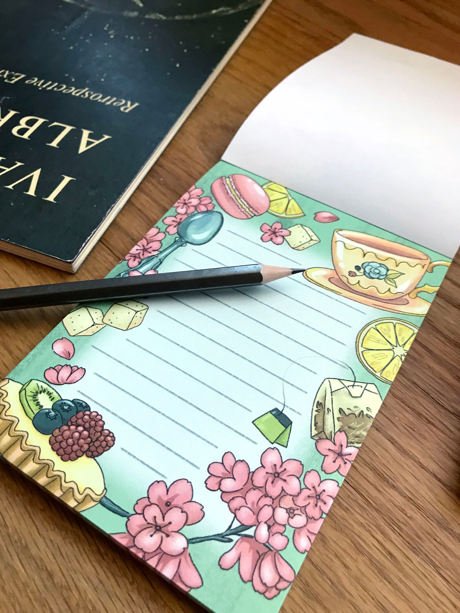 Spring Tea Party Notepad Notepad 50 Pages 4 X 5.5 Inches Shopping List ...
