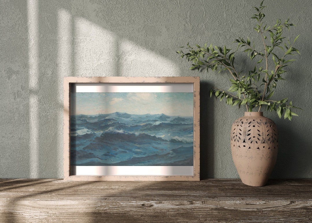 Choppy Waters Antique Ocean Scene Oil Painting Digital Download - Etsy
