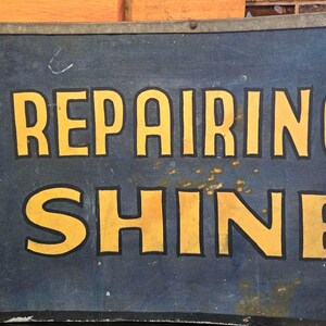 Antique Advertising Sign "shoe Repairing Shine" Tin, Pre 1940's, 40" X ...