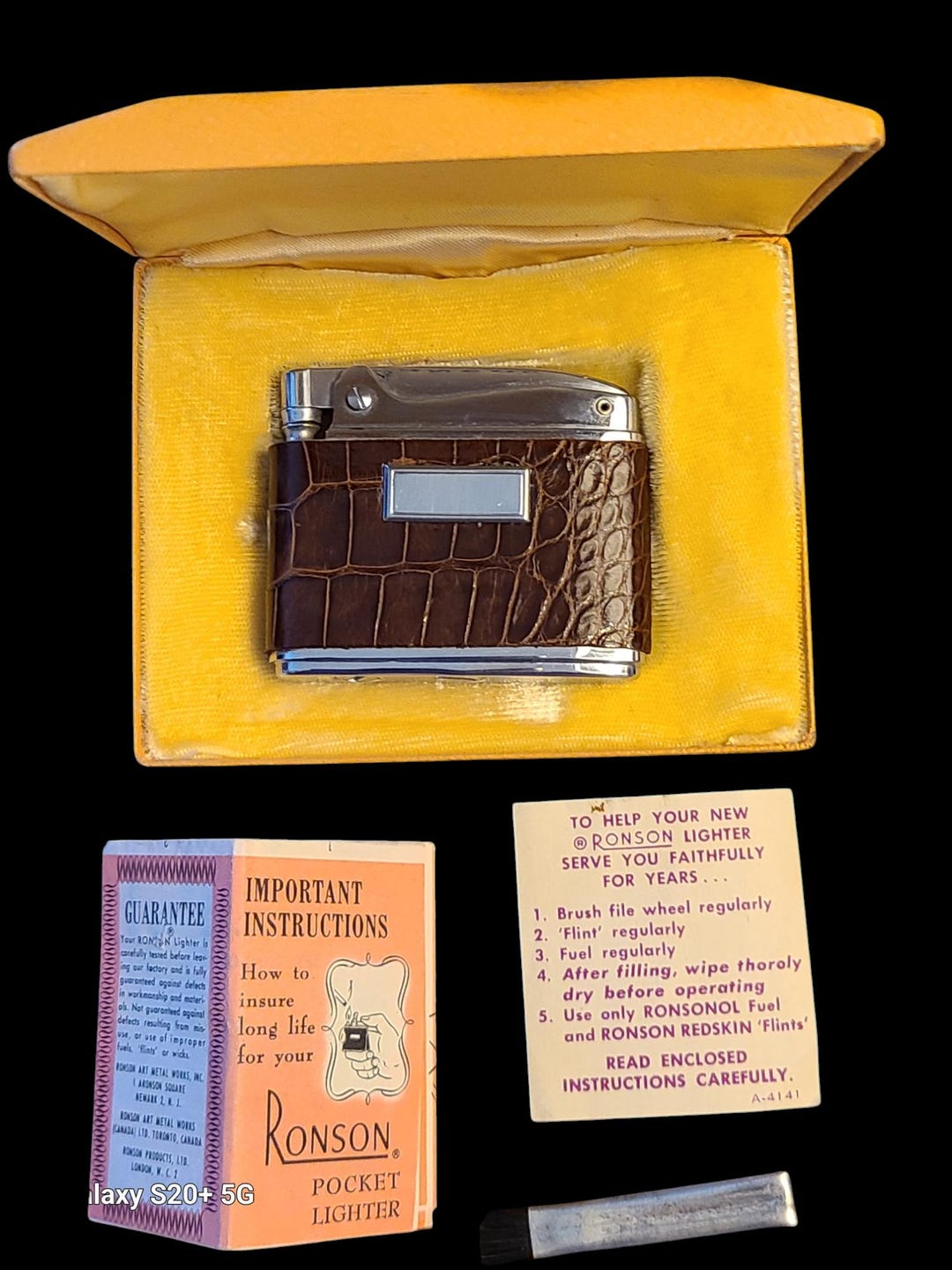 RONSON adonis 1950s Graceful Vintage Lighter With Case and Accessories ...