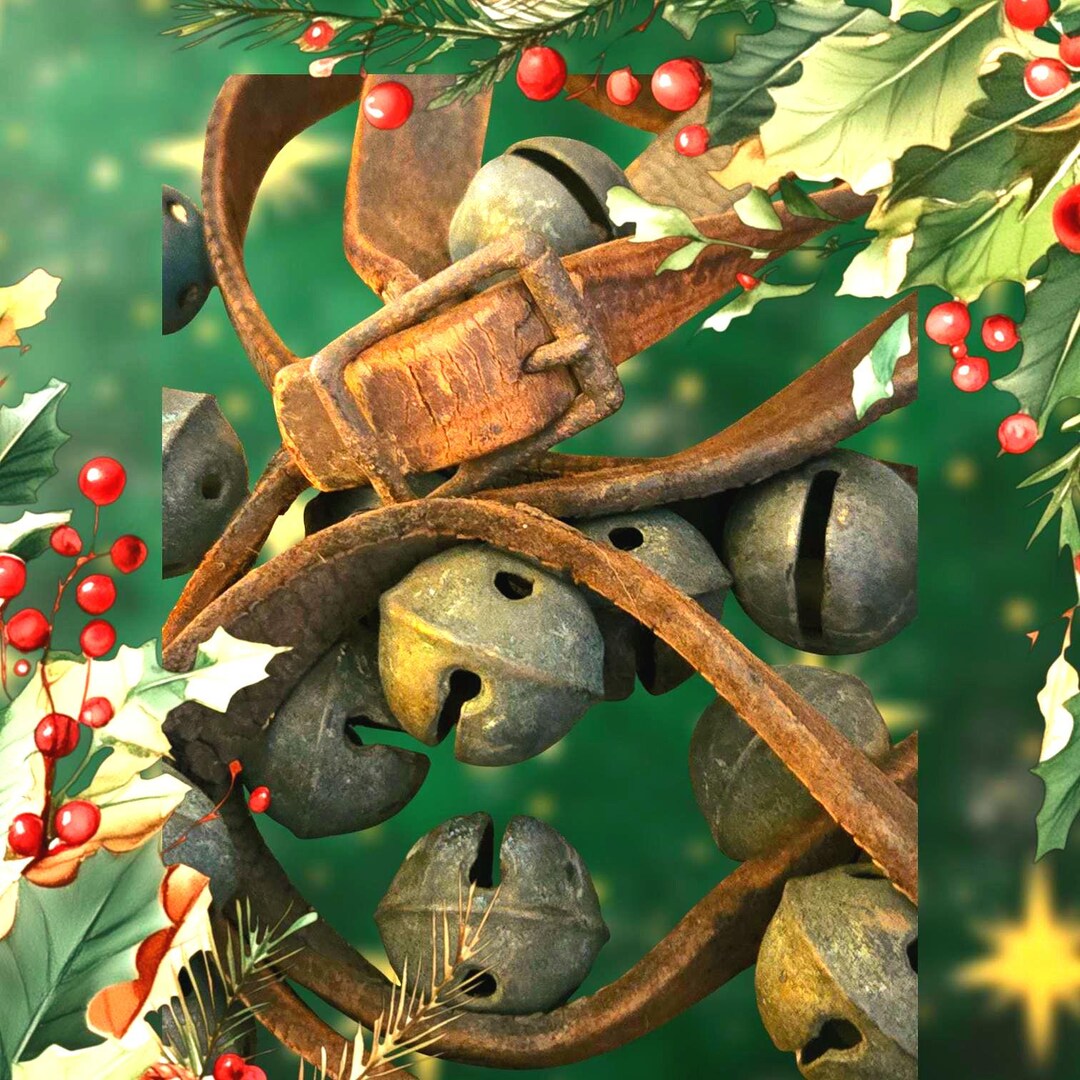 Antique 18th Century Equestrian Sleigh Bells on Original Leather Strap ...