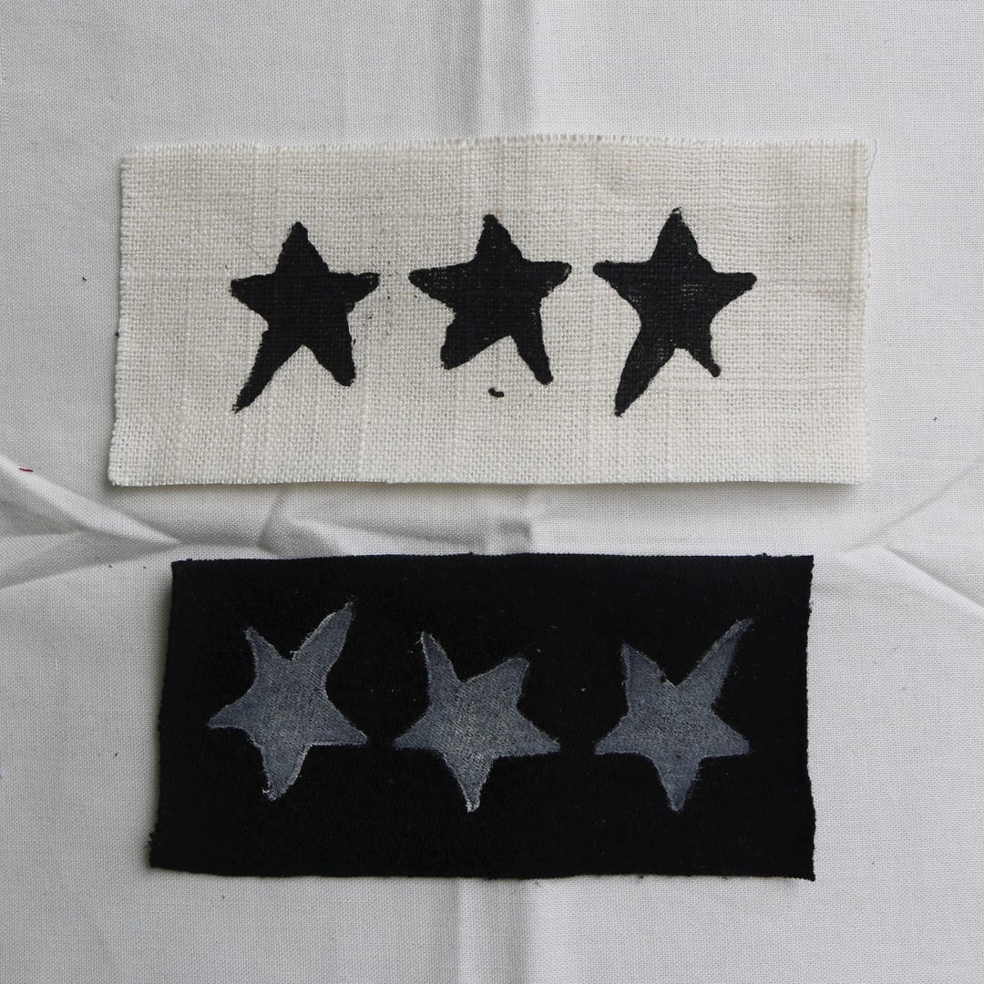 Three Stars Patch - Linocut Sew on Patch - Etsy