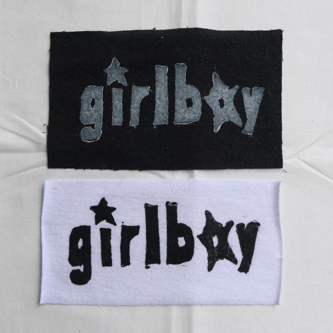 Girlboy Patch - Linocut Sew on Punk Patches - Etsy