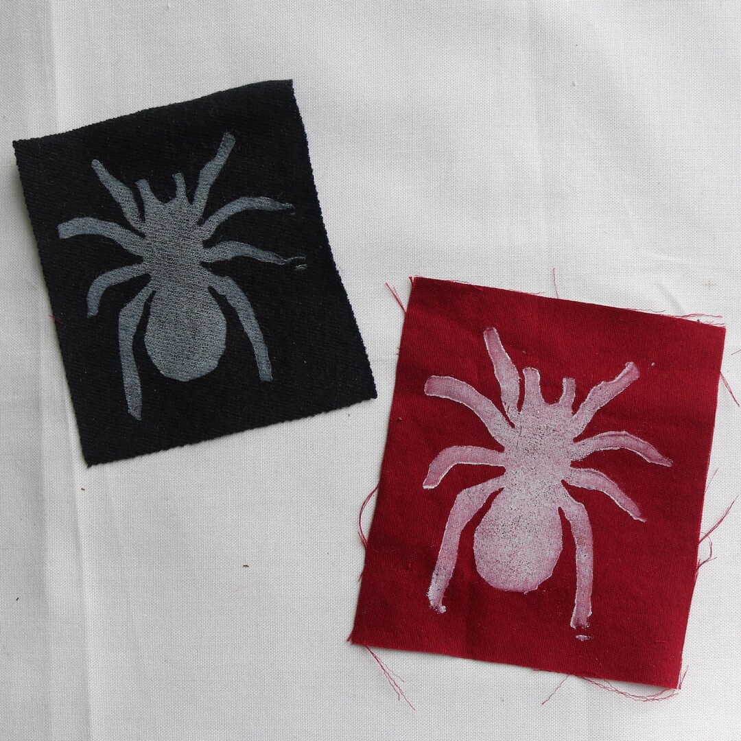 Spider Patch - Linocut Sew on Punk Patches - Etsy