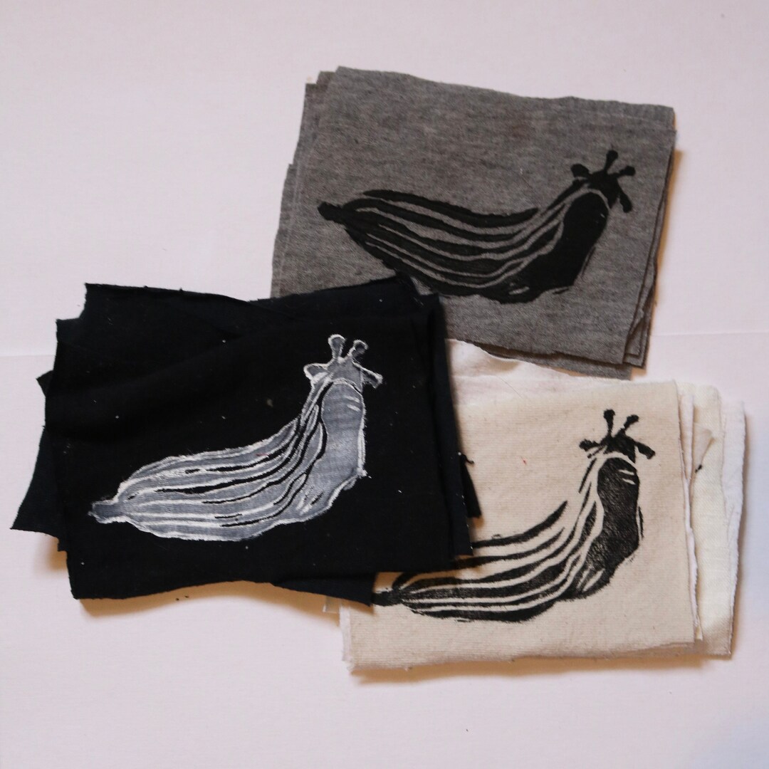 Slug Patch Linocut Sew-on Animal Patch - Etsy