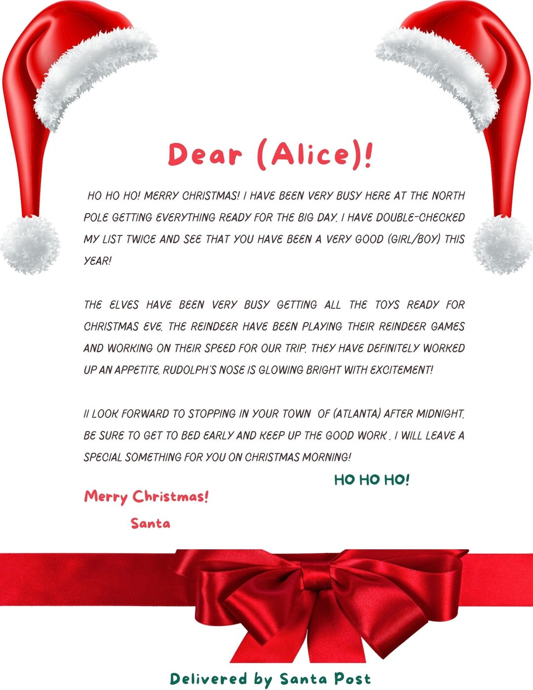 Letter From Santa (printable) - Etsy
