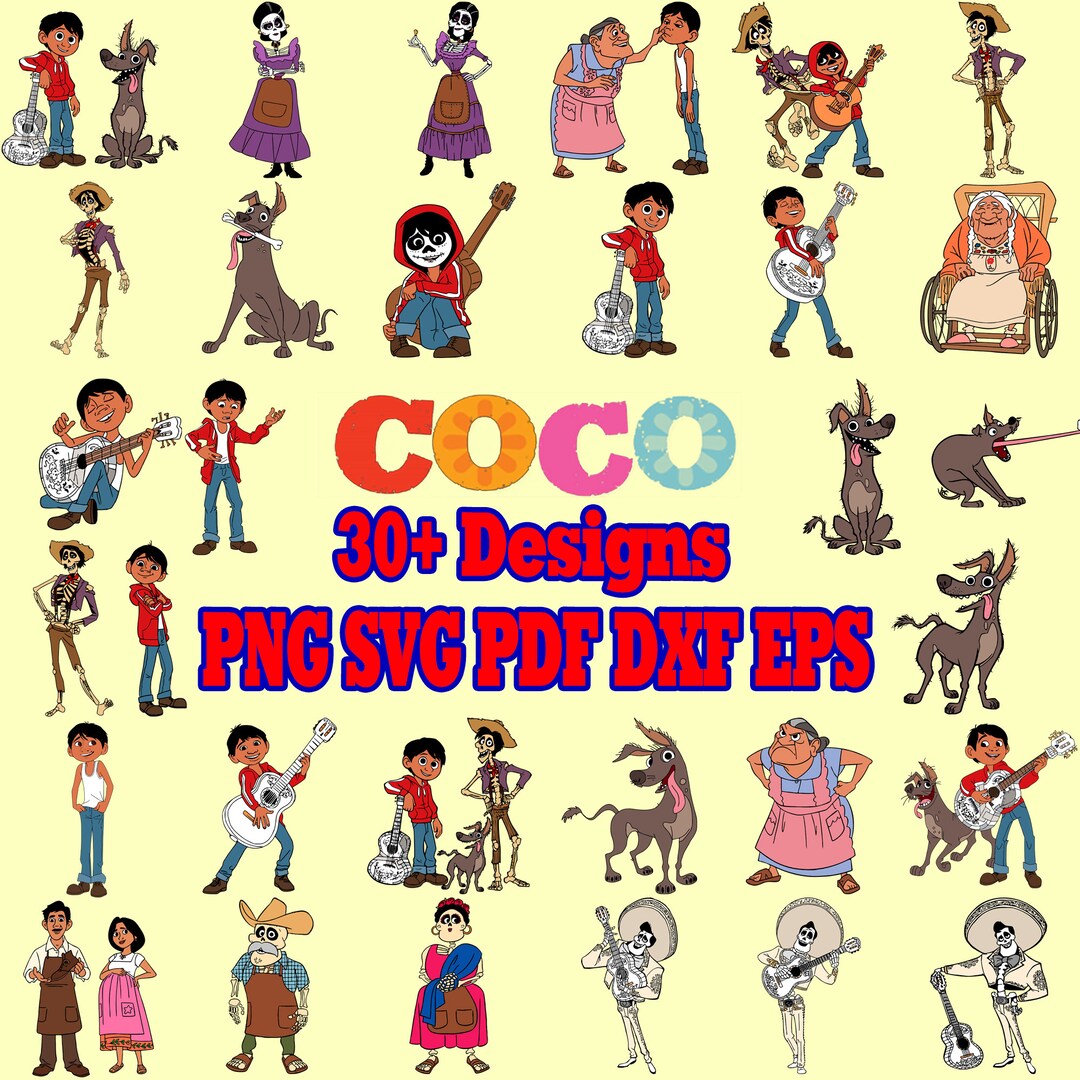 30 Designs Coco, Coco Clipart, Coco Svg, Coco PNG, Coco Birthday ...