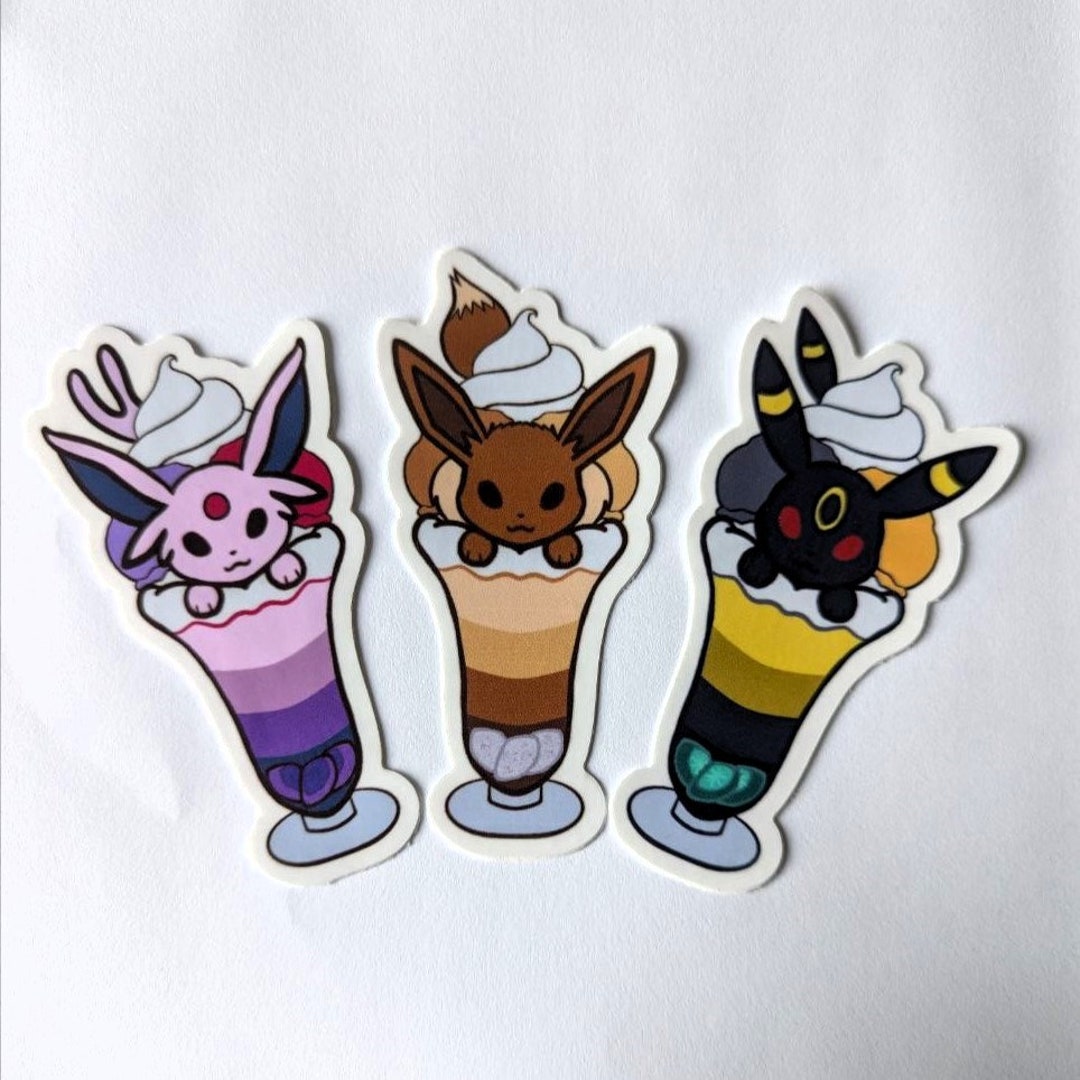 Set of Three Eeveelution Summer Parfait Series Vinyl Waterproof UV ...