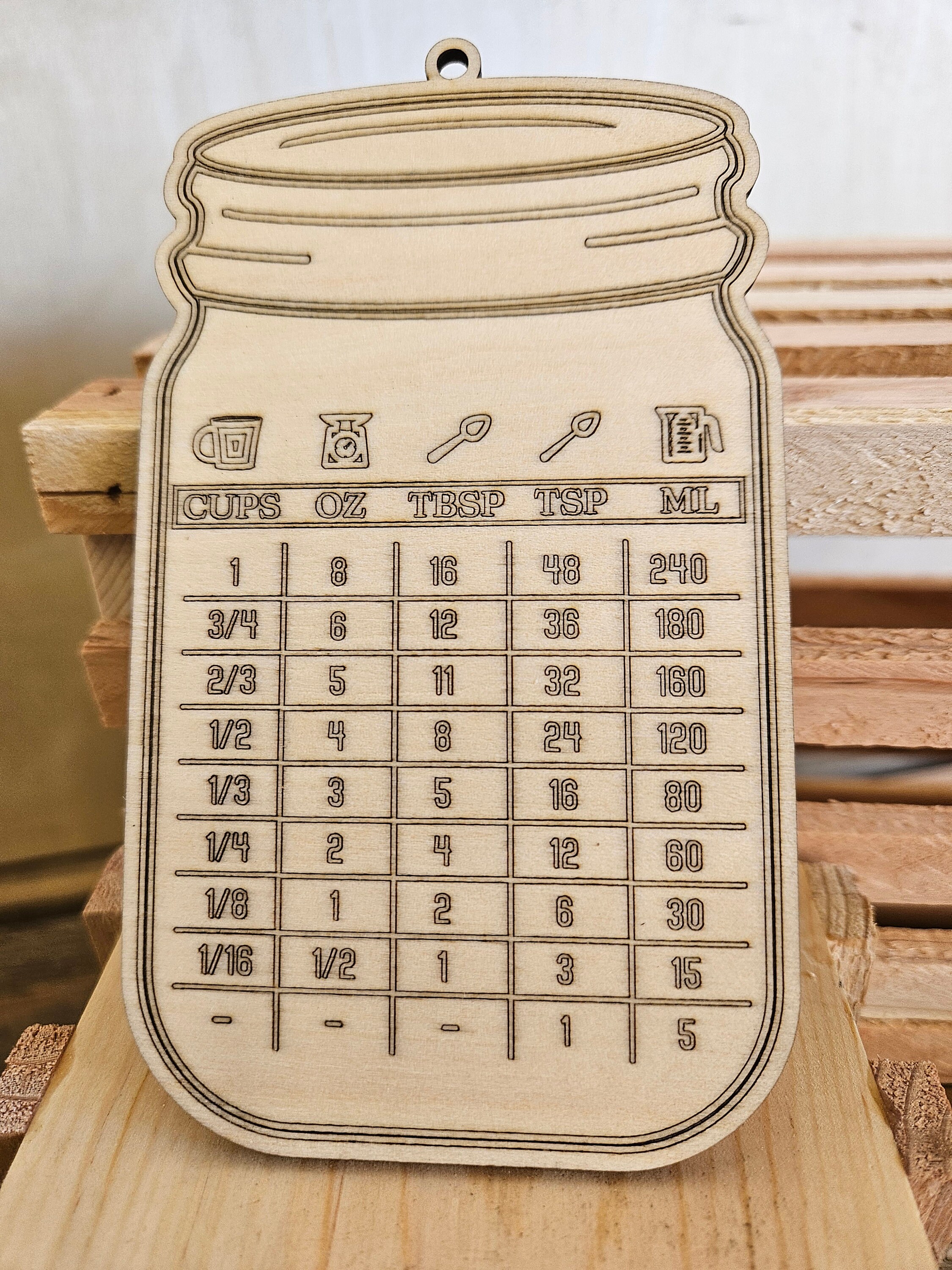 Handy Wooden Kitchen Conversion Chart - Etsy