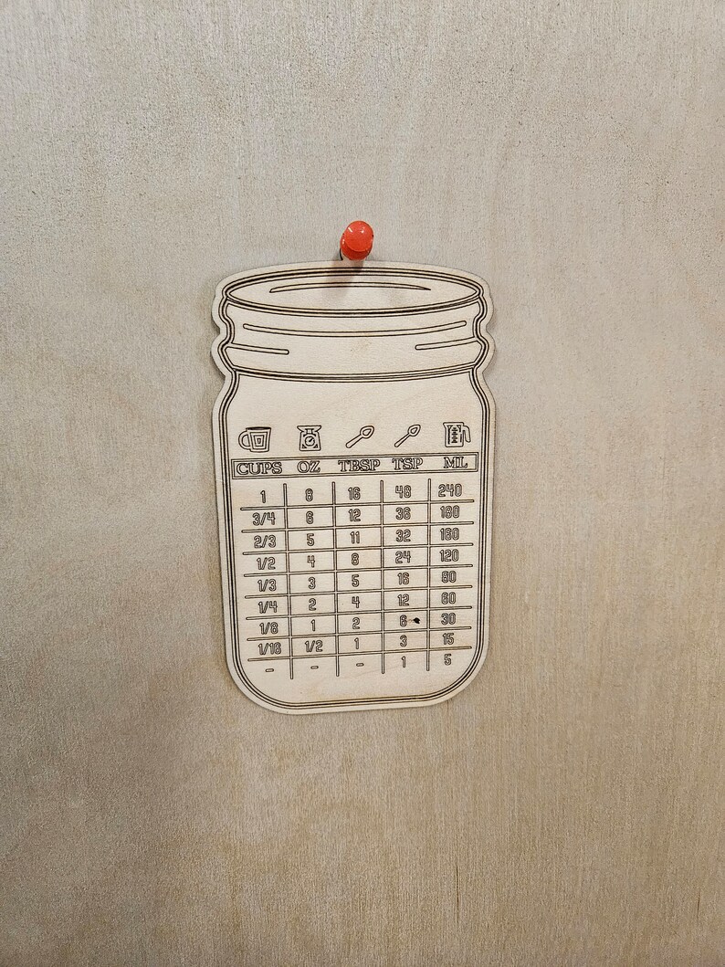 Handy Wooden Kitchen Conversion Chart - Etsy