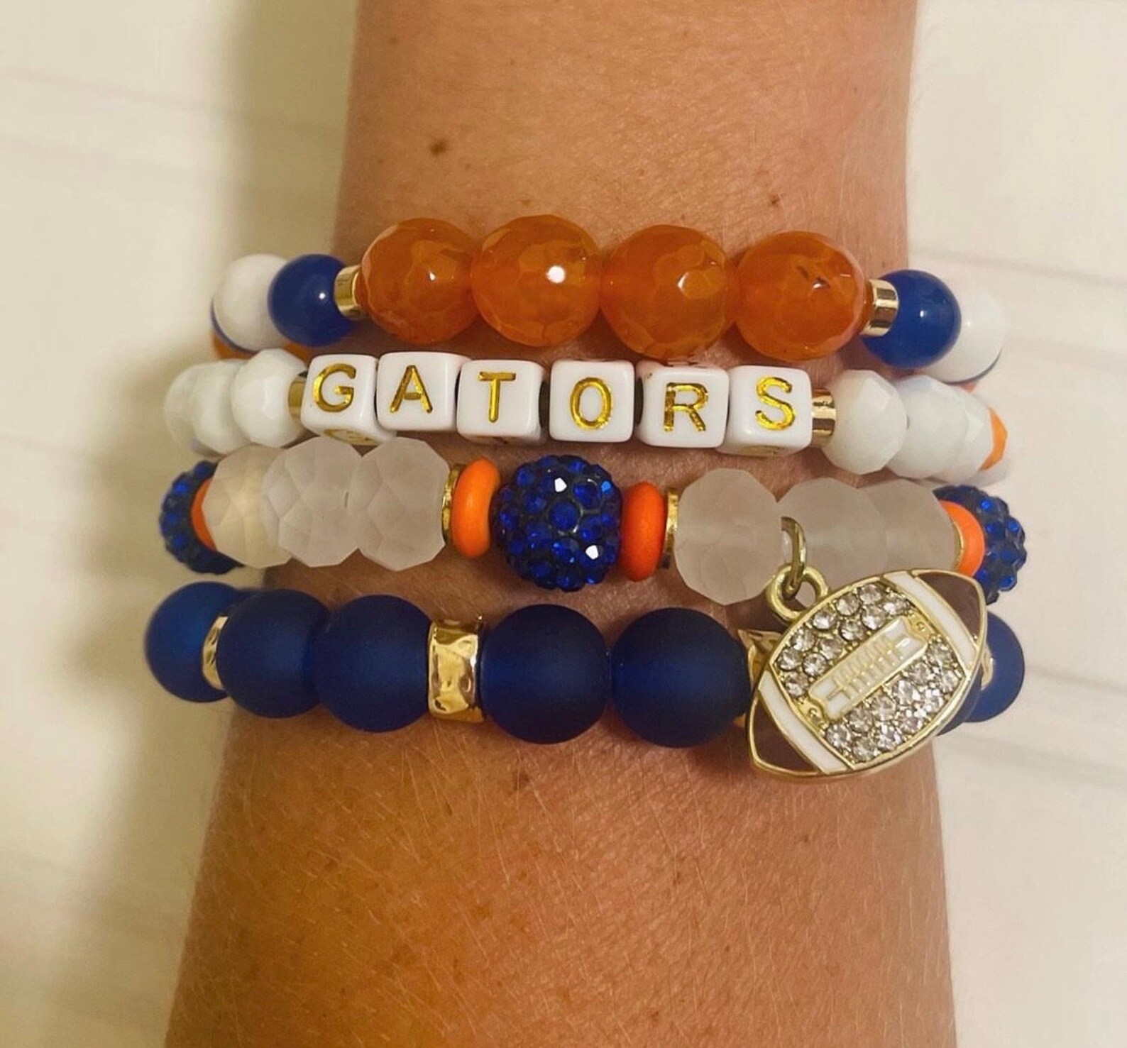 Florida Gator UF Beaded Stacking Bracelet Set- Personalized Gift ...